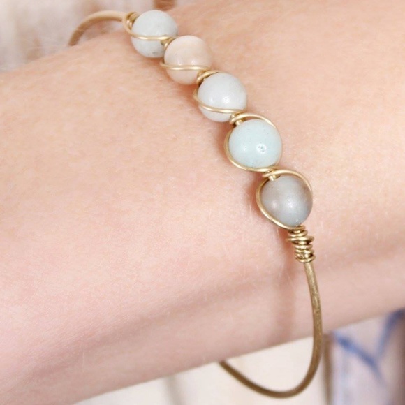 Luxe Label | Jewelry | Namaste Stone Bangle Bracelet In Multi | Poshmark
